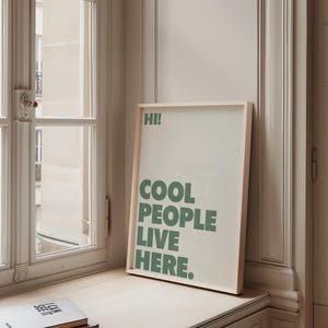 Cool People Live Here Print, Typography Poster, Modern Wall Art Large ...