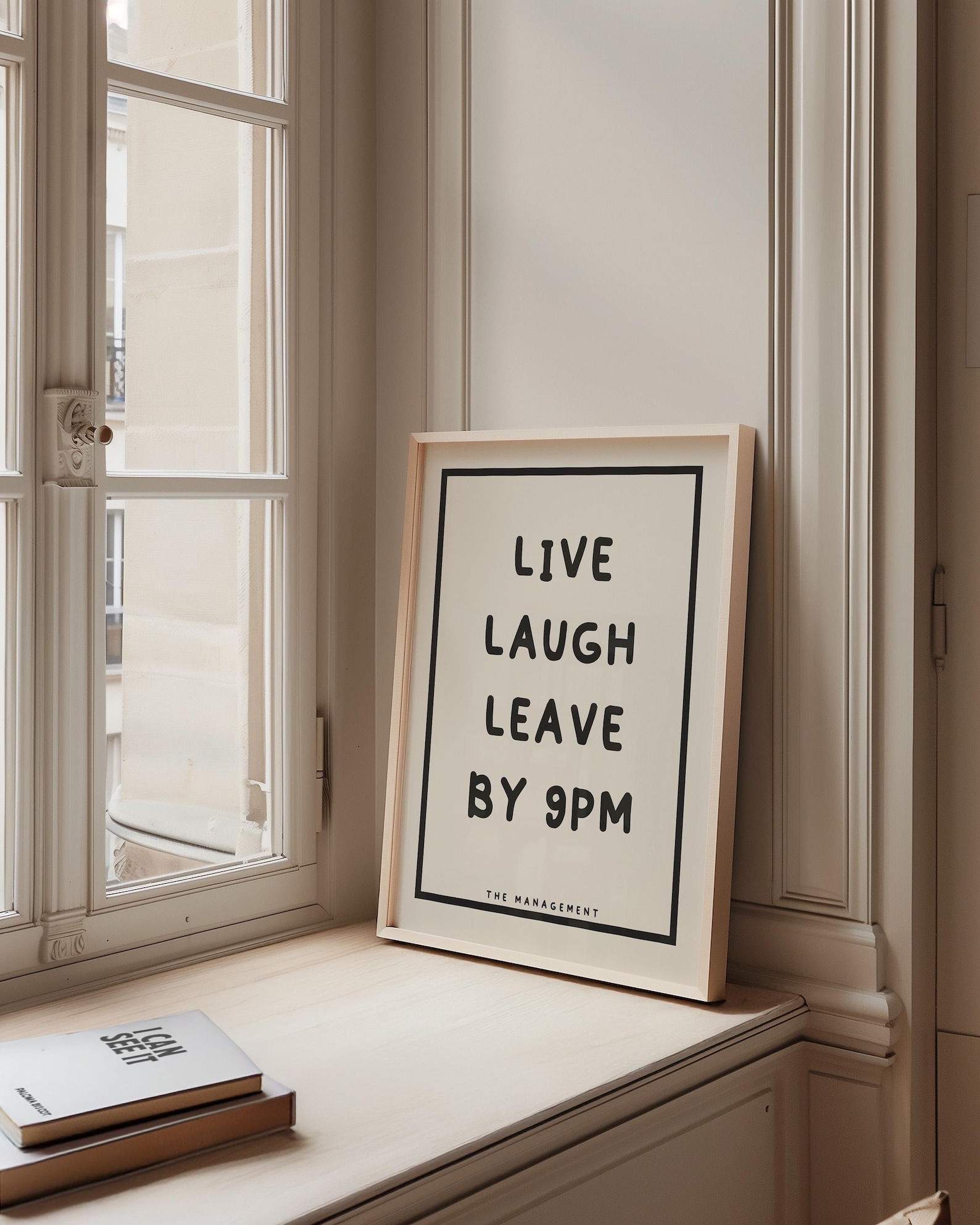 Live Laugh Leave by 9PM Print, Hand Drawn Neutral Art, Funny Boho ...
