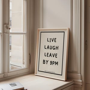 Live Laugh Leave by 9PM Print, Hand Drawn Neutral Art, Funny Boho ...