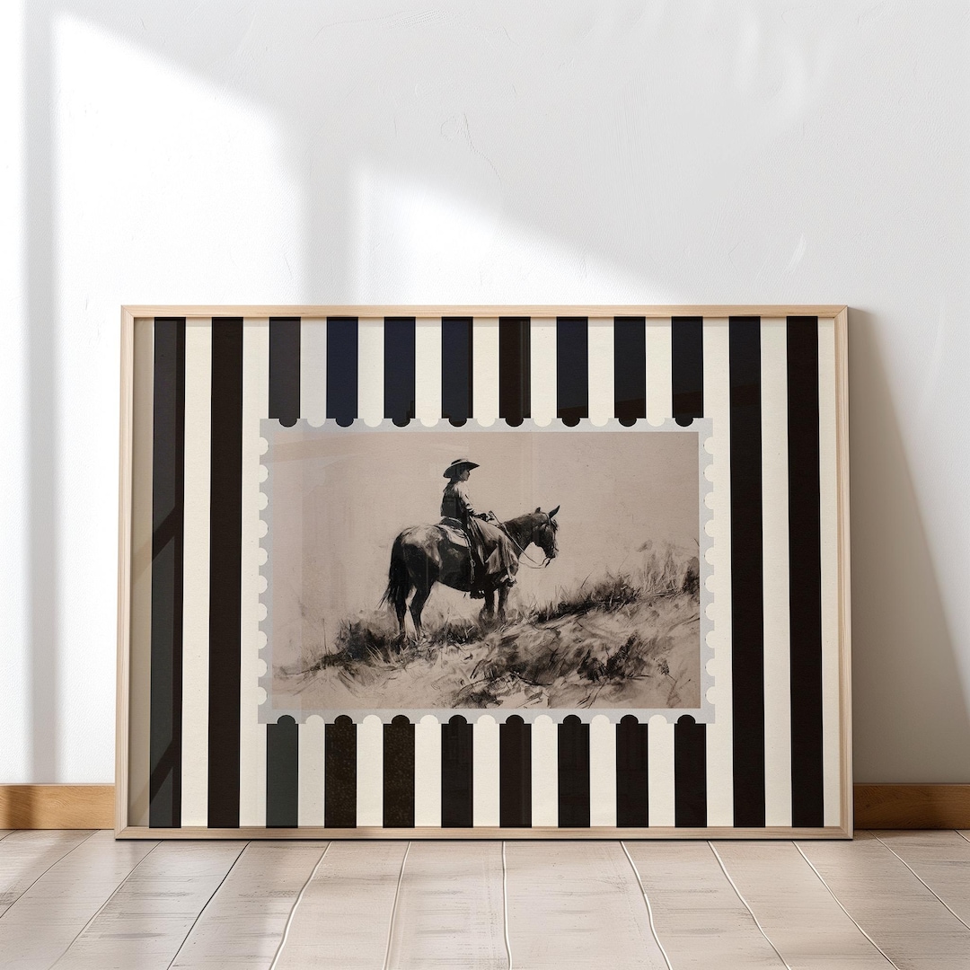 Vintage Cowgirl Print Western Home Decor Cowboy Wall Art Rustic Mid ...