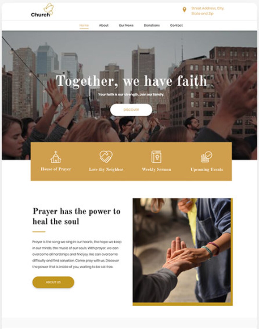 Church Website Template Modern, Engaging Design for Worship, Events ...