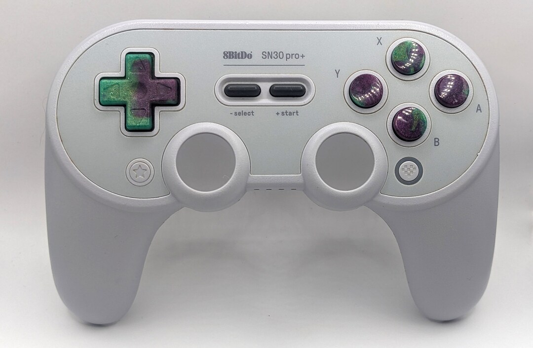 Snes/sfc/8bitdo Green & Purple Resin Buttons - Etsy