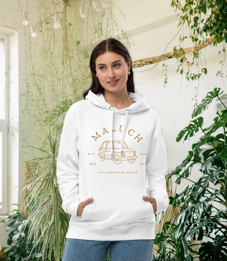 Fiat 126p Premium Eco Hoodie, Polski Maluch Bluza, Mały Fiat Bluza Z ...