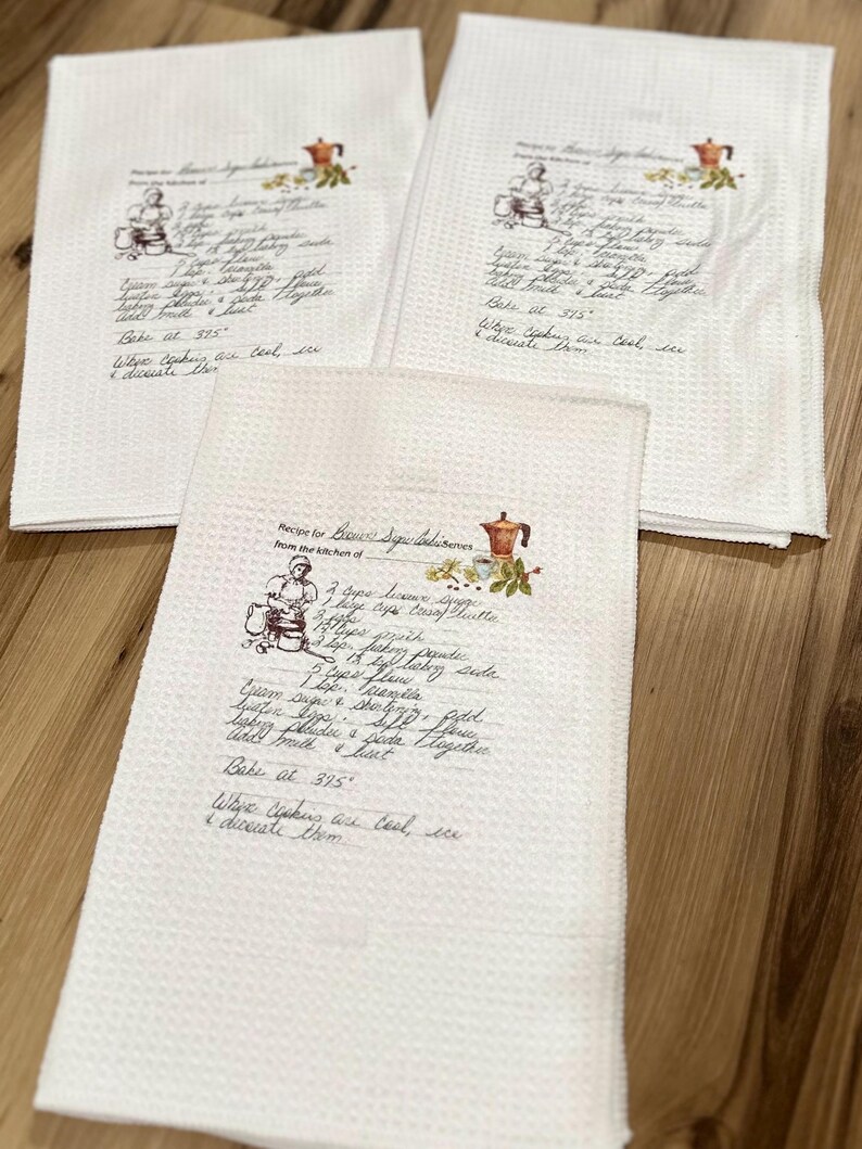 Personal Handwritten Recipe Tea Towels - Etsy
