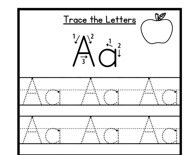 Printable Tracing Worksheet Bundle Alphabet Number Letter Color Shape ...