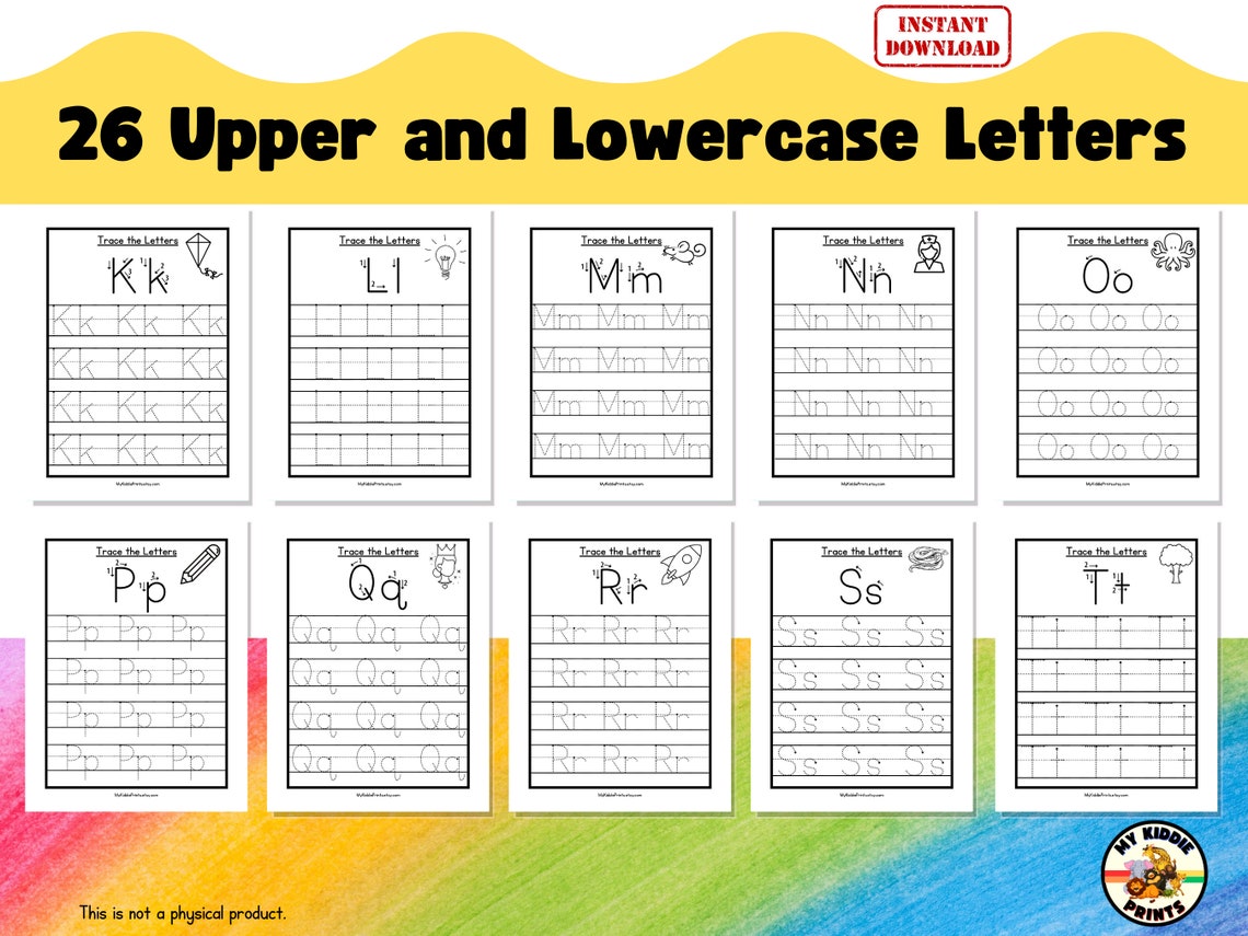 26 Printable Trace the Alphabet Worksheets, Preschool-kdg Phonics ...