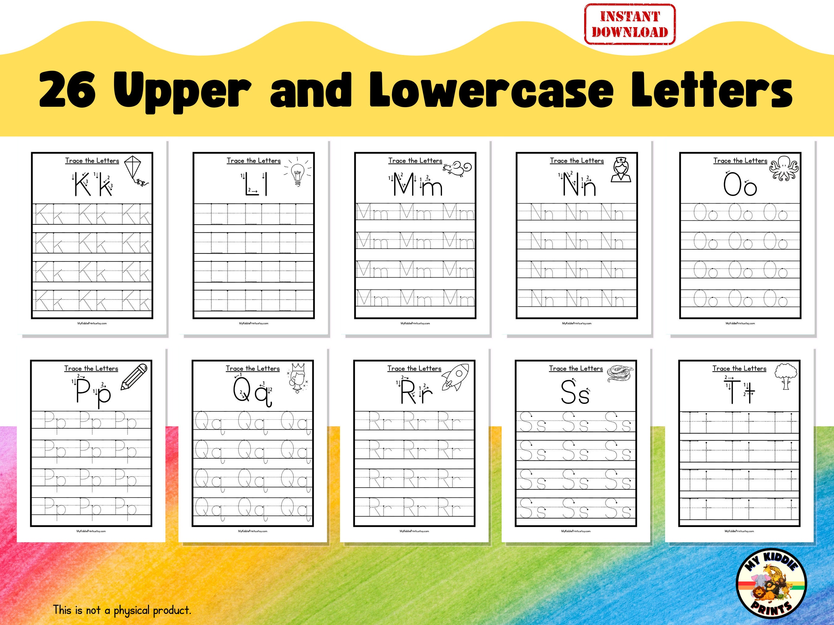 26 Printable Trace the Alphabet Worksheets, Preschool-kdg Phonics ...