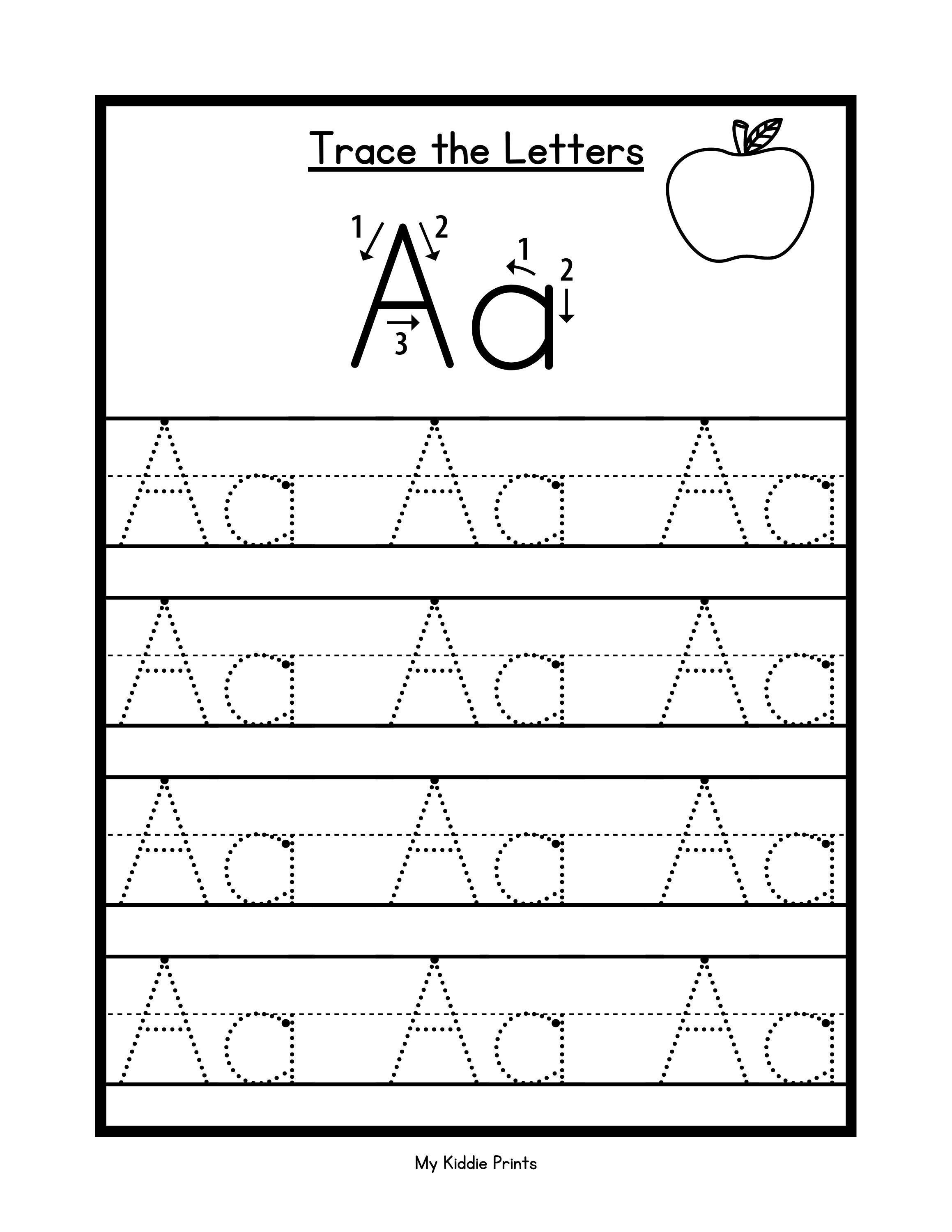 26 Printable Trace the Alphabet Worksheets, Preschool-kdg Phonics ...