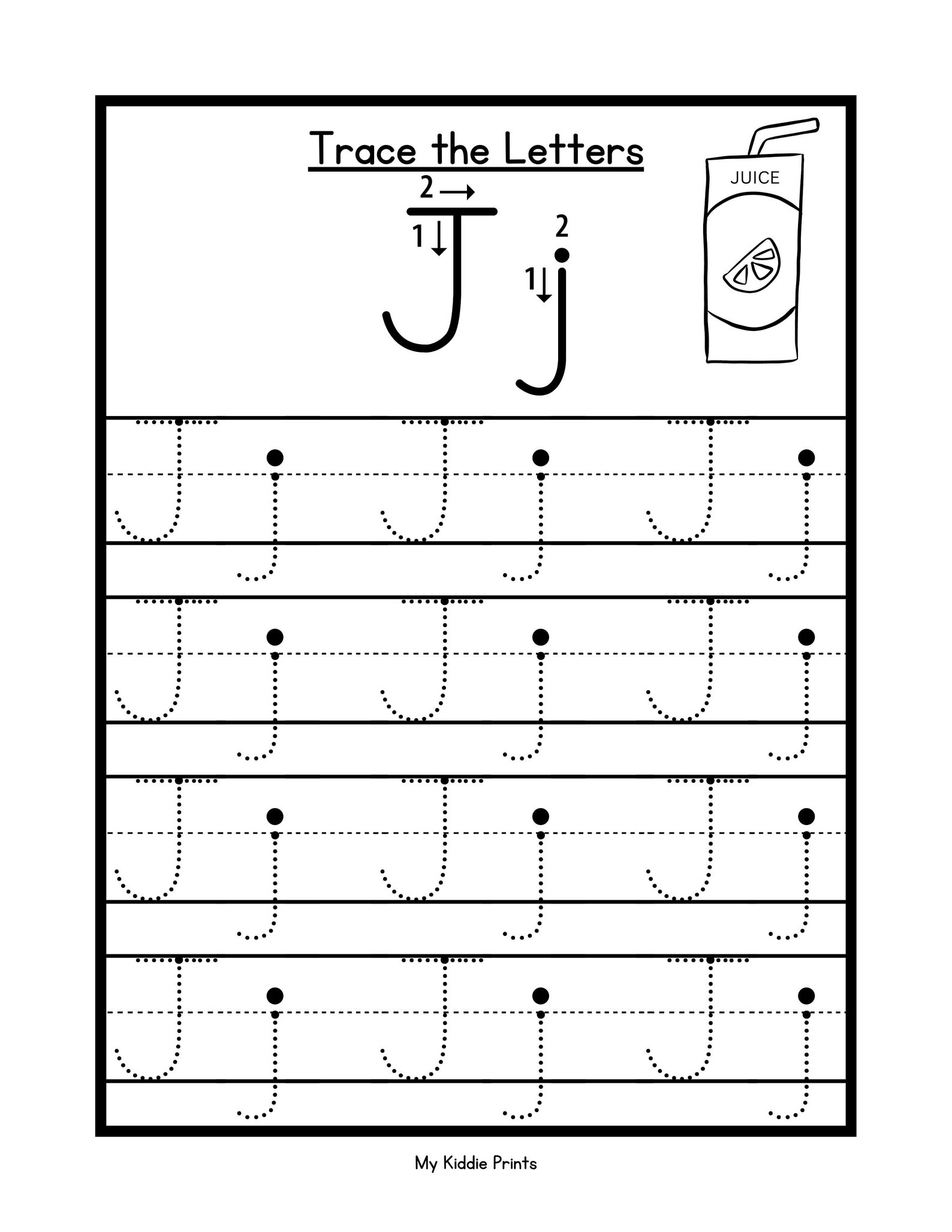 26 Printable Trace the Alphabet Worksheets, Preschool-kdg Phonics ...