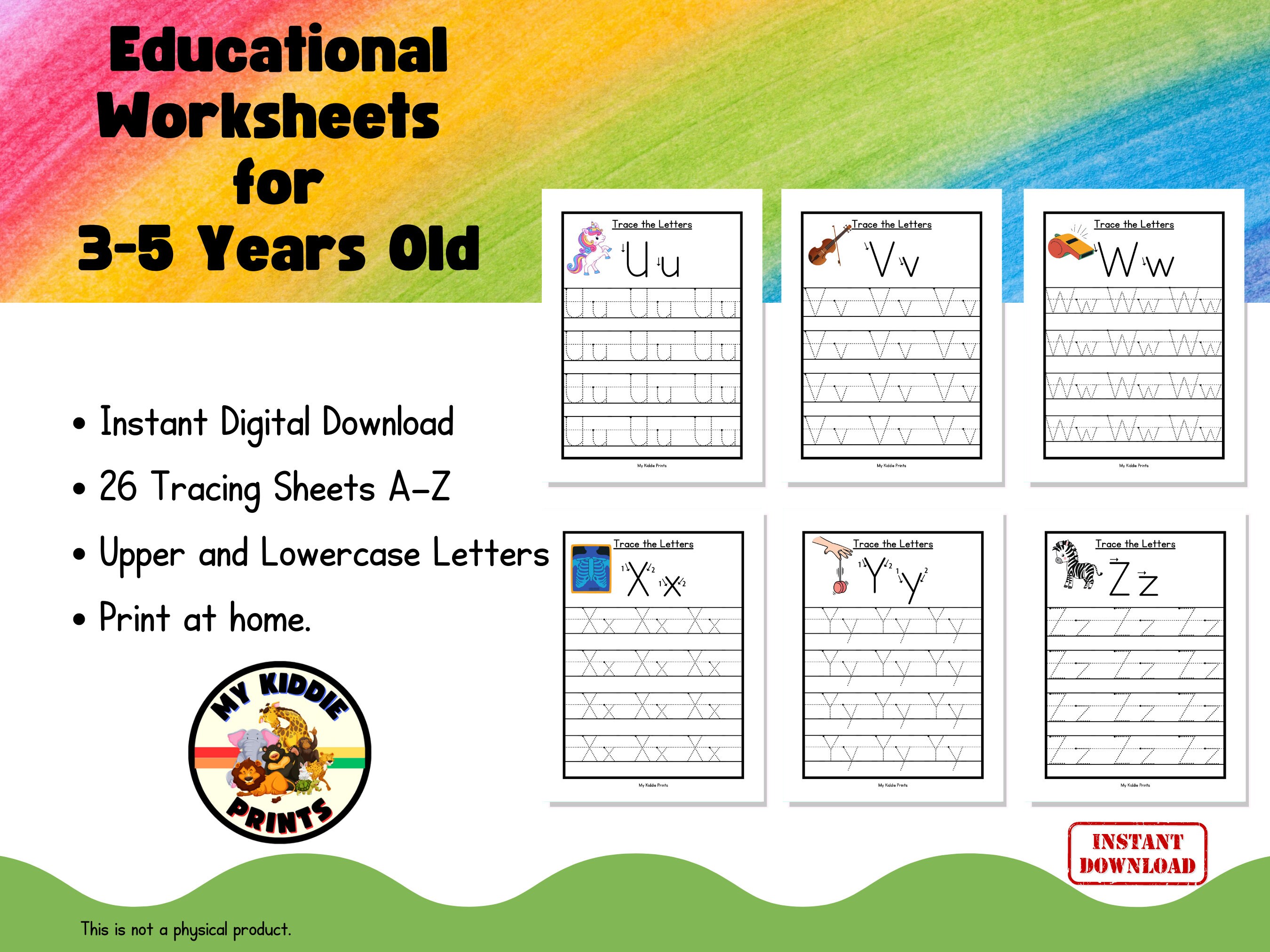 Preschool Tracing Worksheet, 26 Printable Trace the Alphabet Worksheets ...