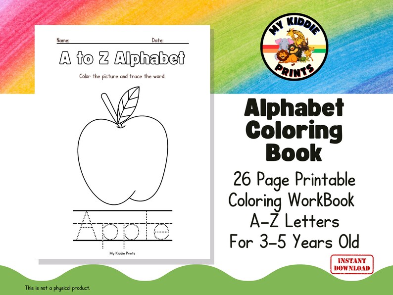 26 Printable Alphabet Coloring Worksheets, Preschool-kdg Phonics ...