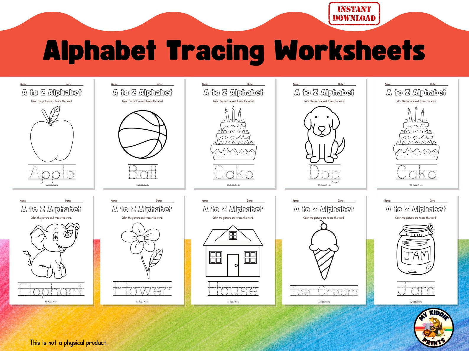 26 Printable Alphabet Coloring Worksheets, Preschool-kdg Phonics ...