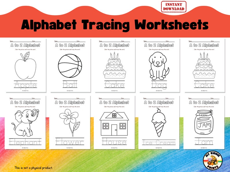 26 Printable Alphabet Coloring Worksheets, Preschool-kdg Phonics ...