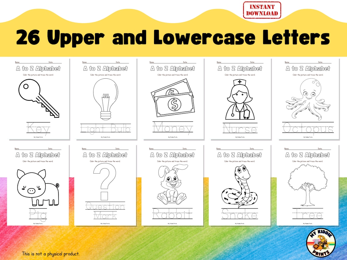 26 Printable Alphabet Coloring Worksheets, Preschool-kdg Phonics ...