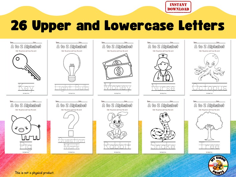 26 Printable Alphabet Coloring Worksheets, Preschool-kdg Phonics ...