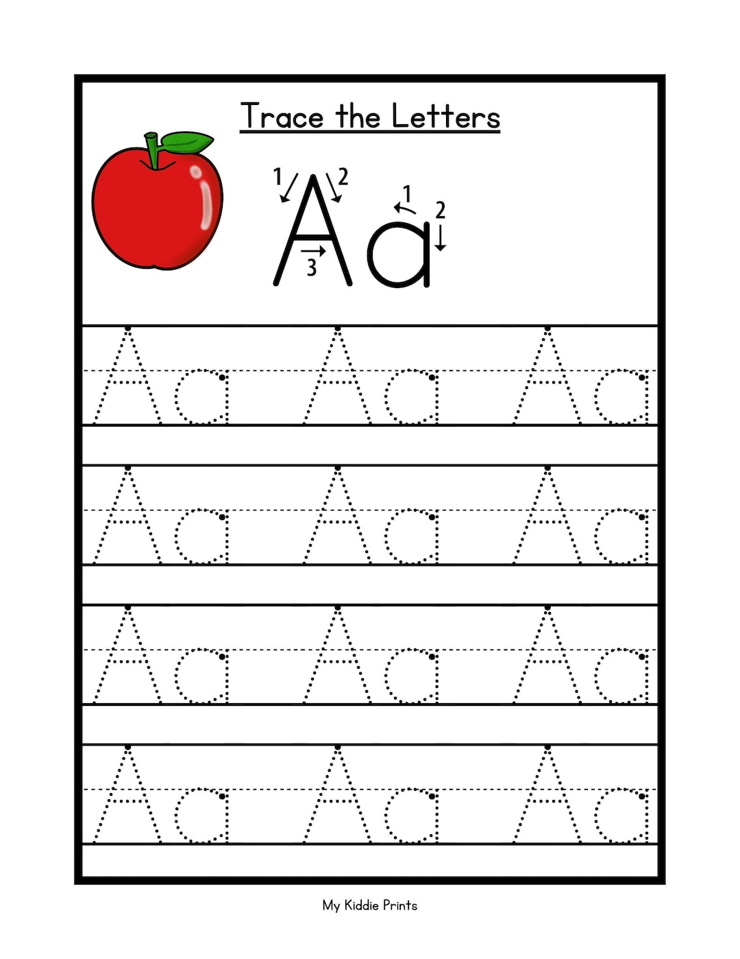 Preschool Tracing Worksheet, 26 Printable Trace the Alphabet Worksheets ...