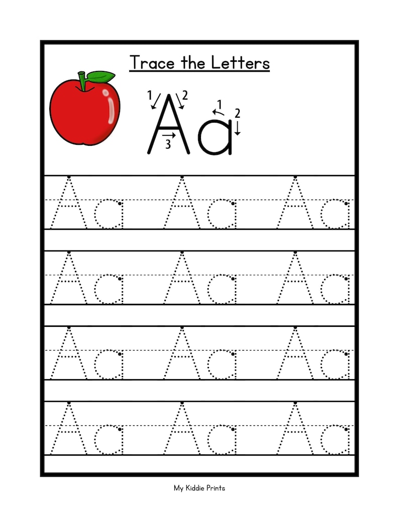 Preschool Tracing Worksheet, 26 Printable Trace the Alphabet Worksheets ...