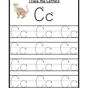 Preschool Tracing Worksheet, 26 Printable Trace the Alphabet Worksheets ...