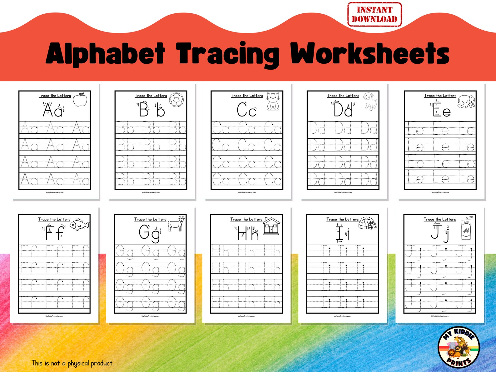 26 Printable Trace the Alphabet Worksheets, Preschool-kdg Phonics ...