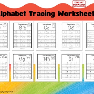 26 Printable Trace the Alphabet Worksheets, Preschool-kdg Phonics ...