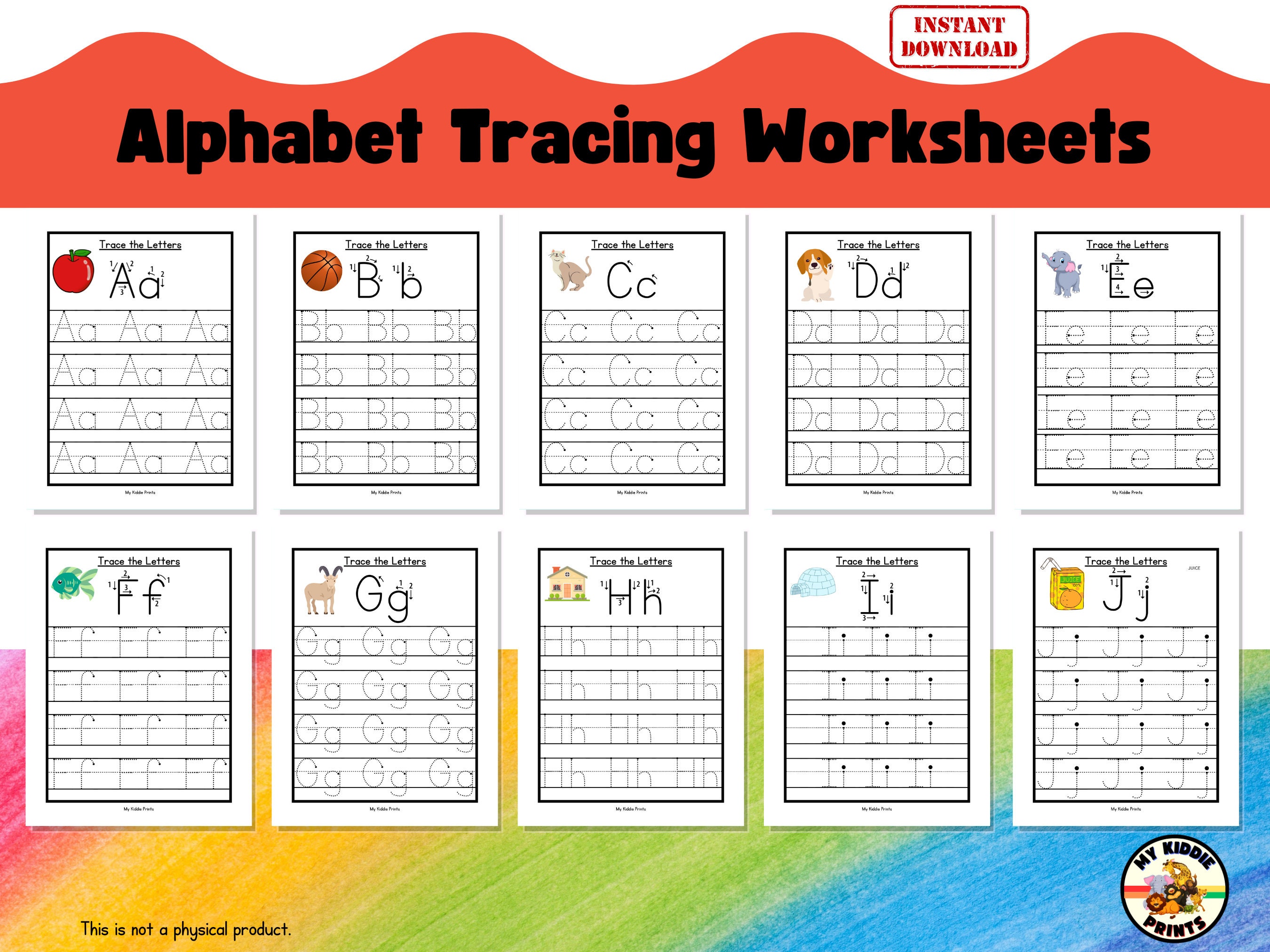 Preschool Tracing Worksheet, 26 Printable Trace the Alphabet Worksheets ...