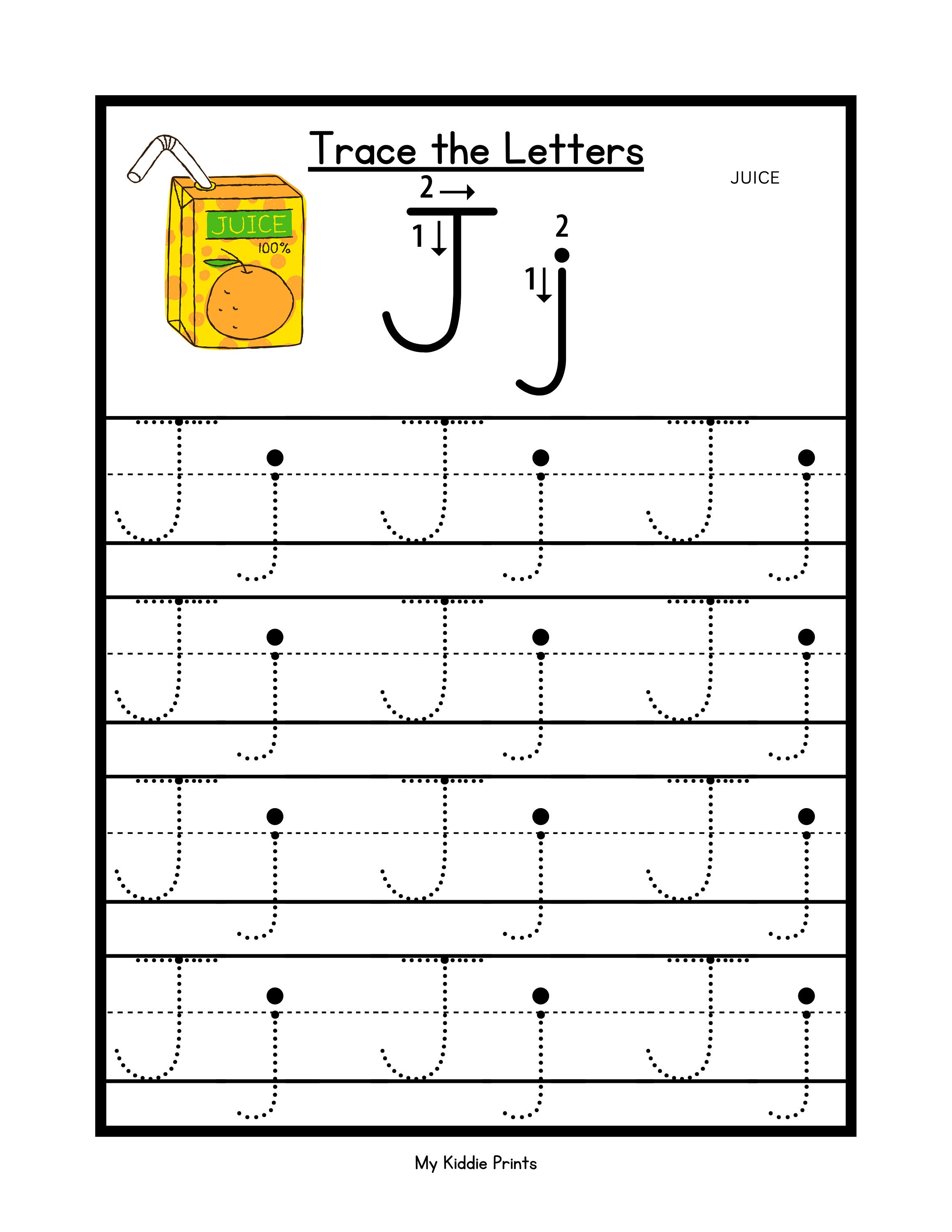 Preschool Tracing Worksheet, 26 Printable Trace the Alphabet Worksheets ...