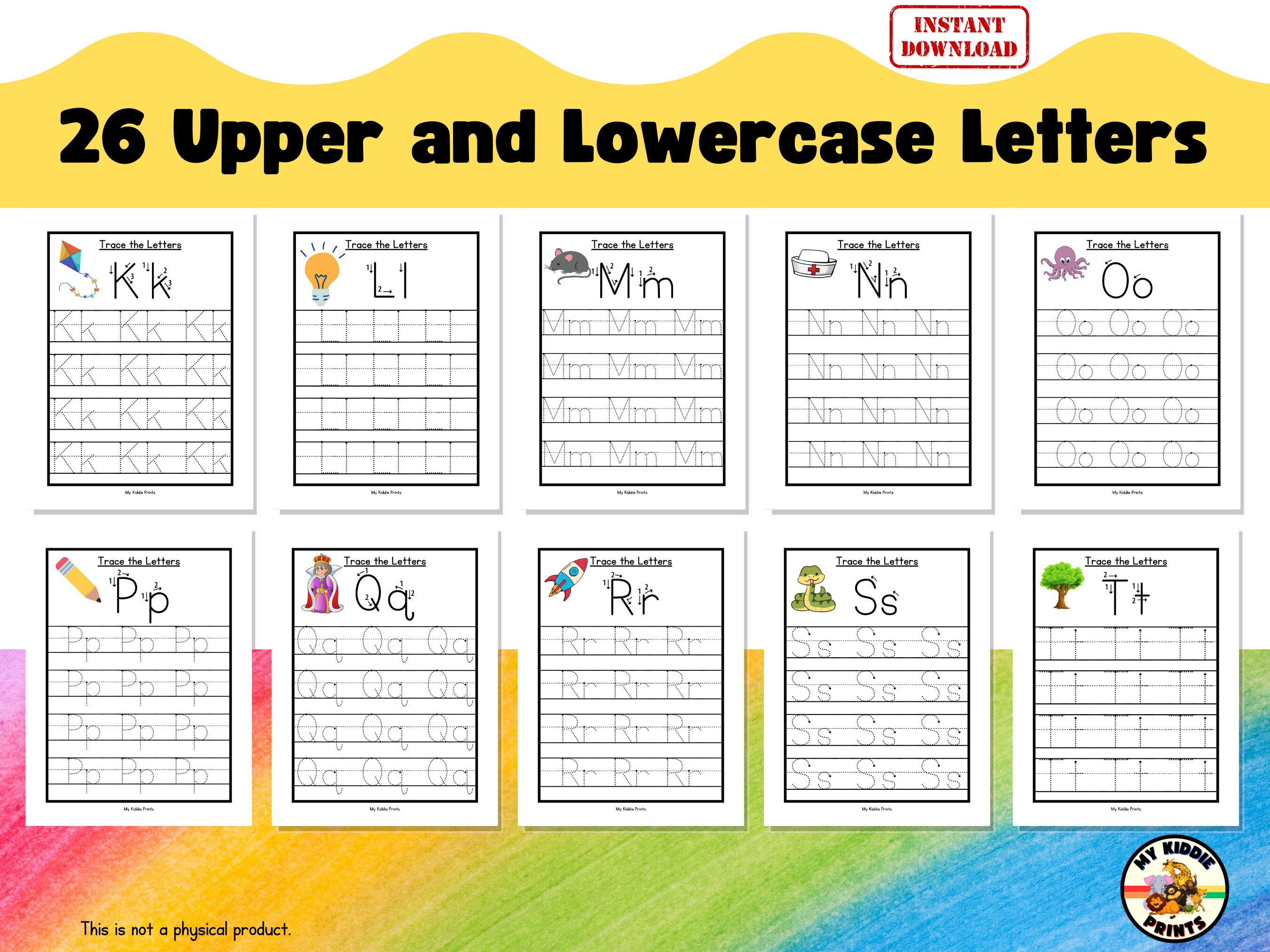 Preschool Tracing Worksheet, 26 Printable Trace the Alphabet Worksheets ...