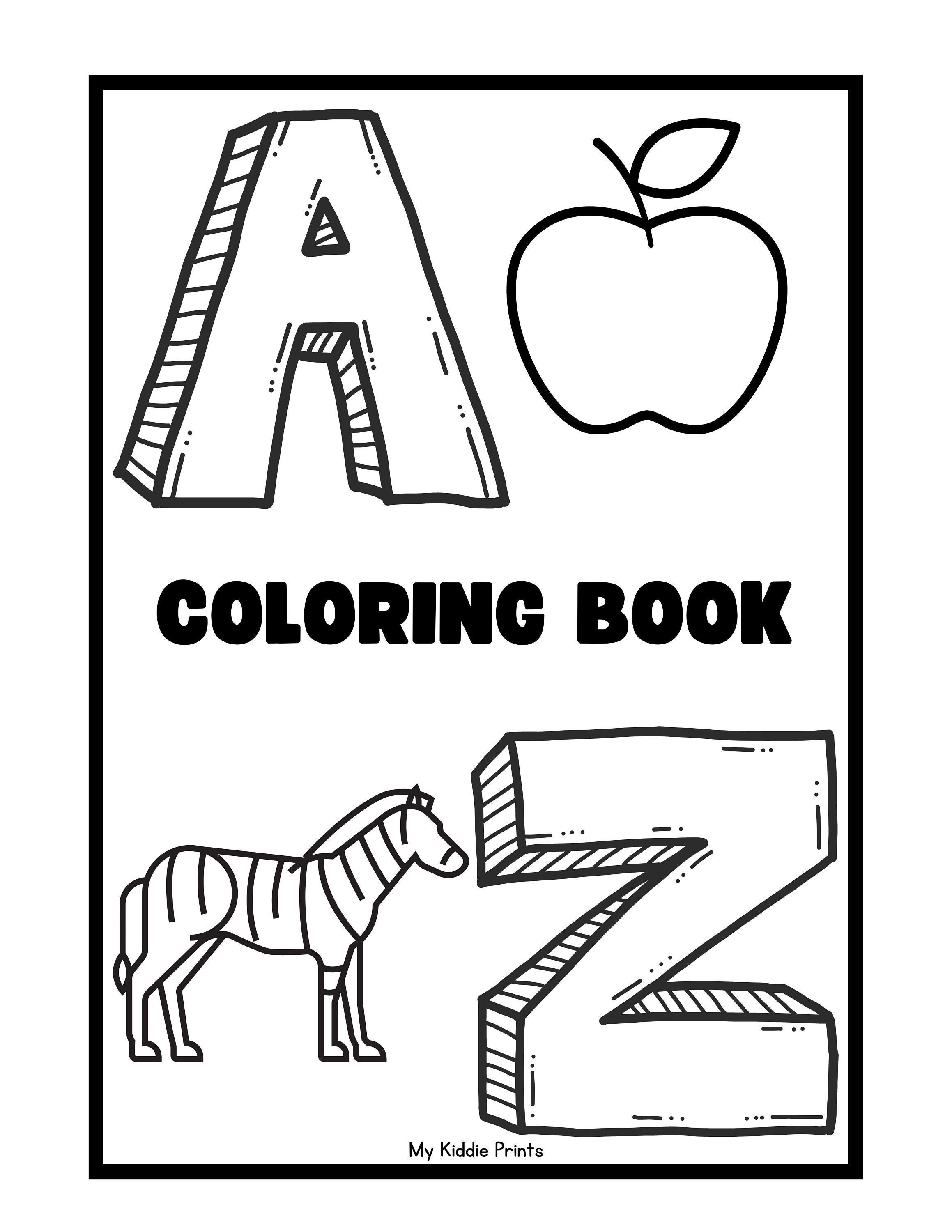 27 Page Alphabet Coloring Book Worksheets, Preschool-kdg Phonics ...