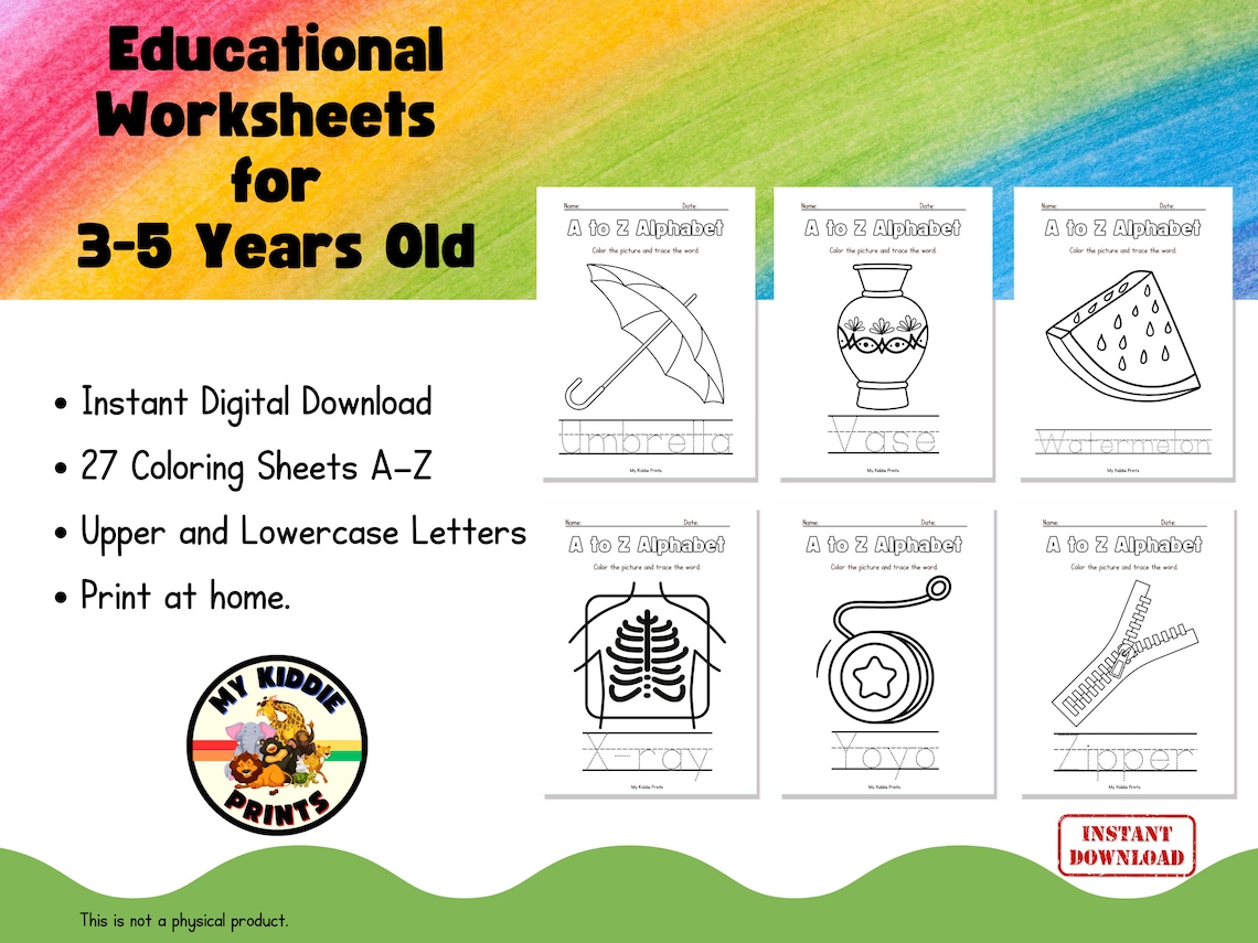 26 Printable Alphabet Coloring Worksheets, Preschool-kdg Phonics ...