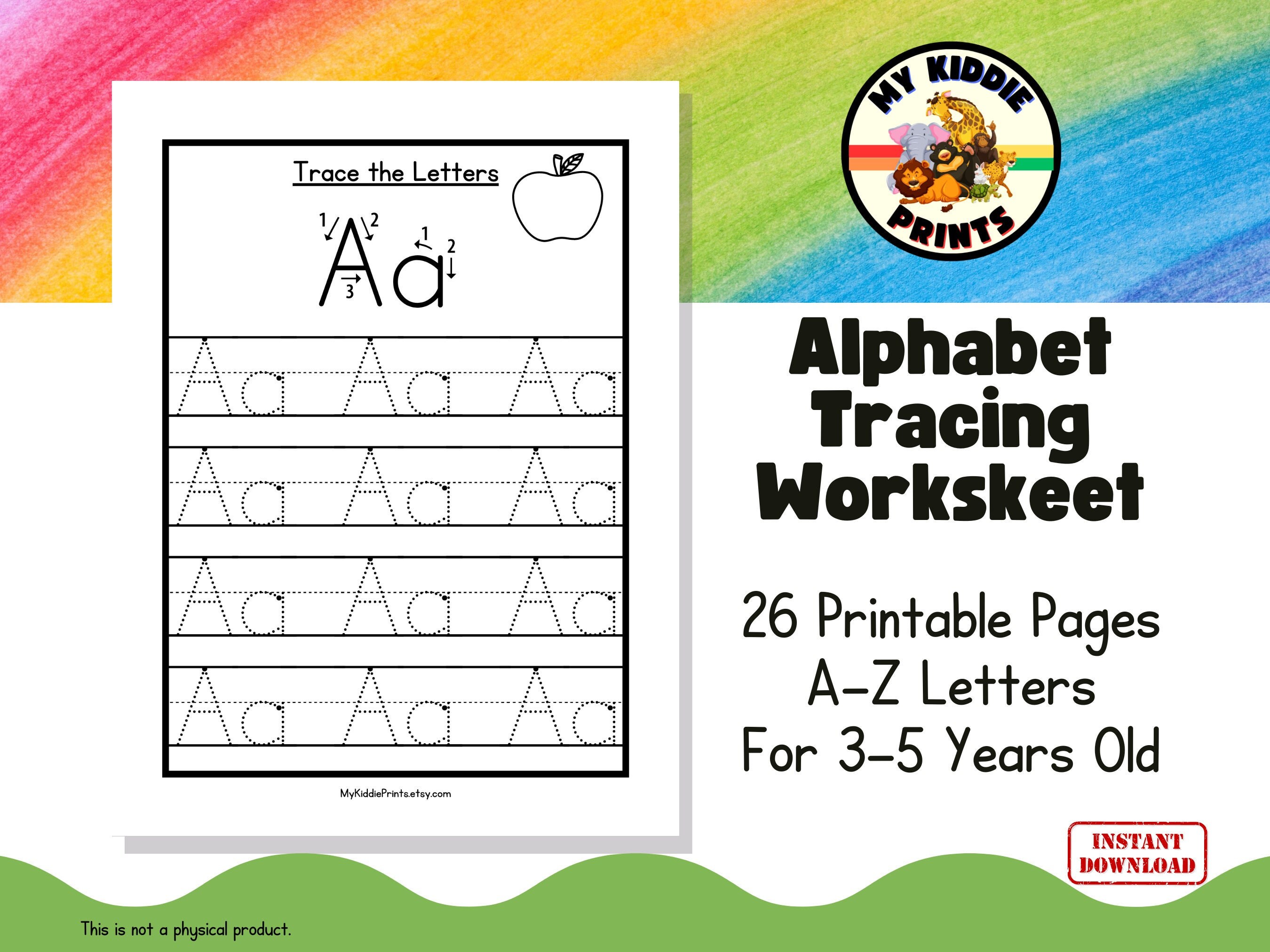 26 Printable Trace the Alphabet Worksheets, Preschool-kdg Phonics ...