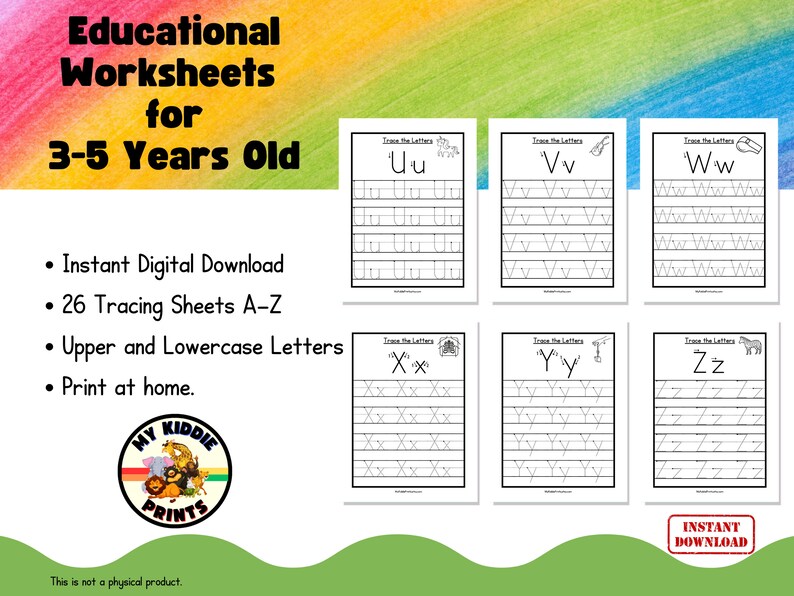26 Printable Trace the Alphabet Worksheets, Preschool-kdg Phonics ...