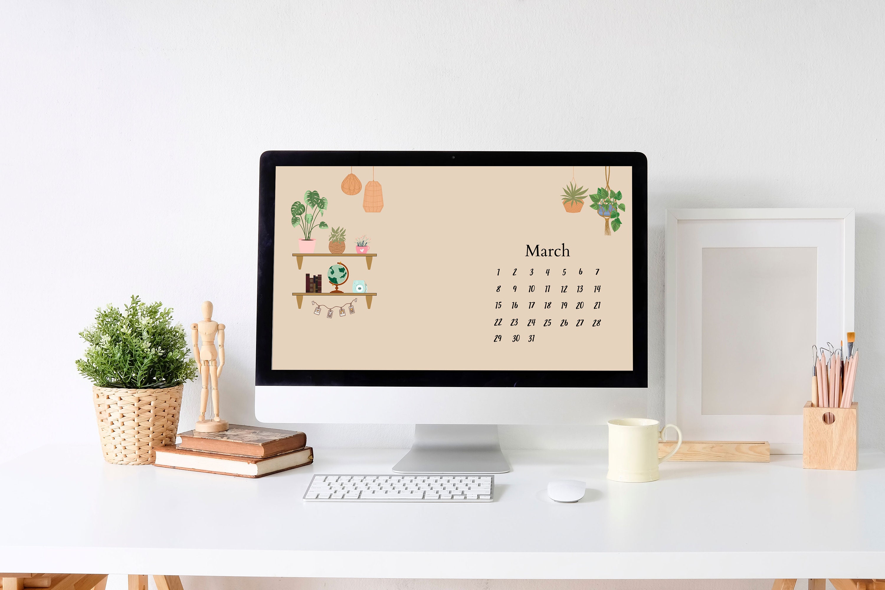 Cozy Plant-themed 1920x1080 Desktop Wallpaper - Etsy