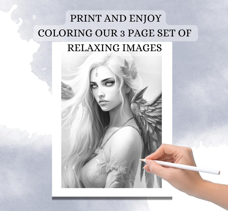 Dark Elegance: Gothic Artwork Coloring Page Bundle 3 Grayscale Coloring ...