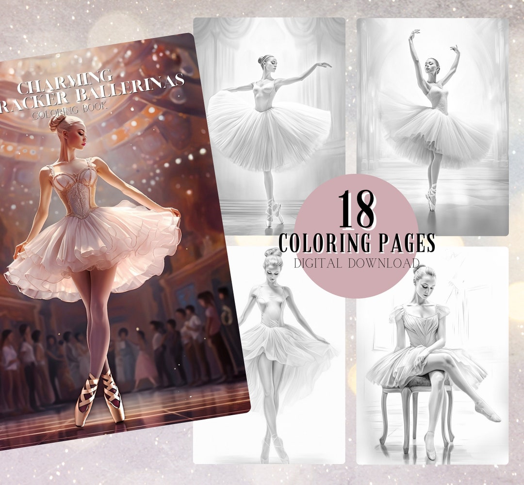 Charming Nutcracker Ballerinas | Christmas Coloring Book | Coloring ...