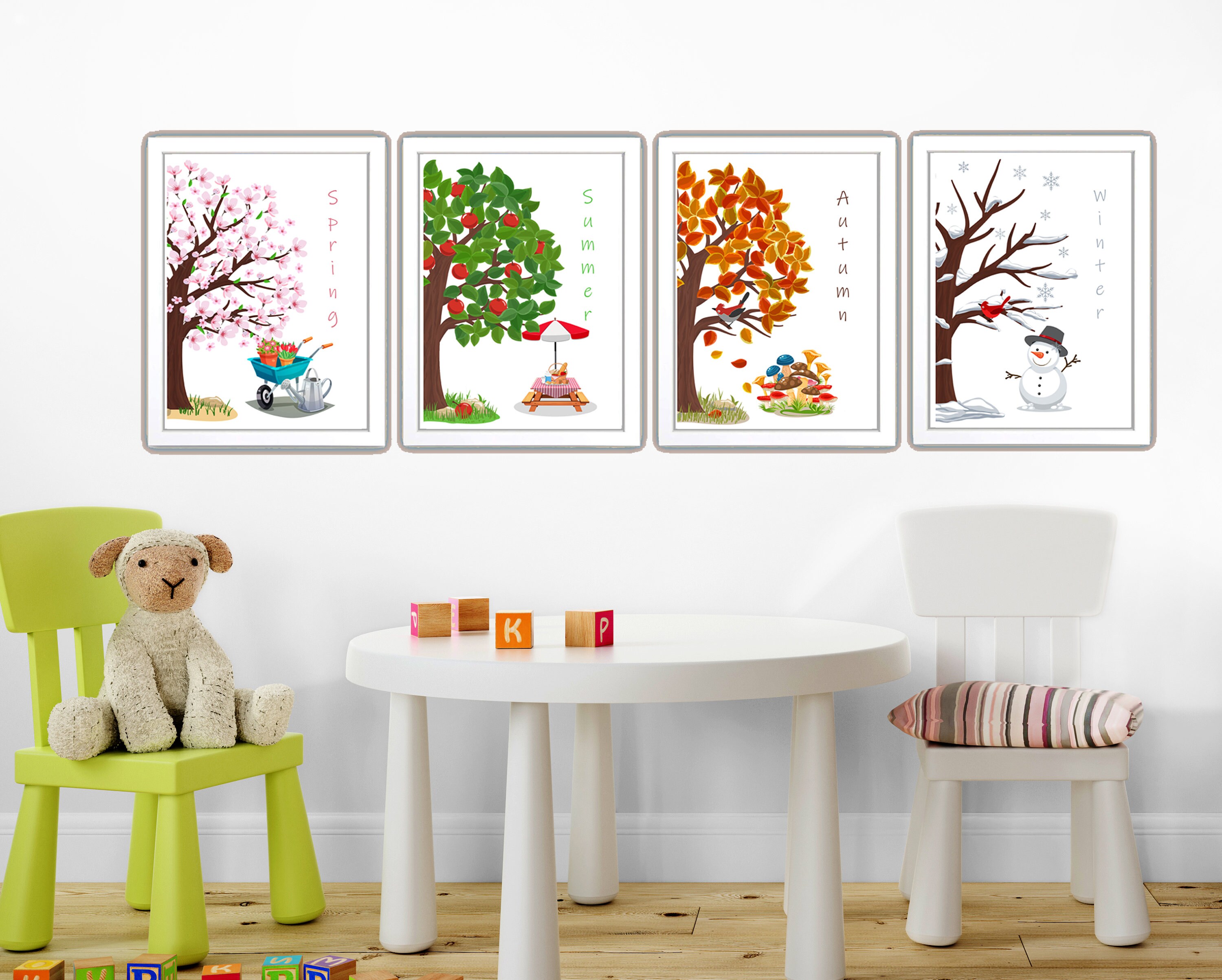 Four Changing Seasons Poster, Set of 4 Prints, Printable Wall Art ...