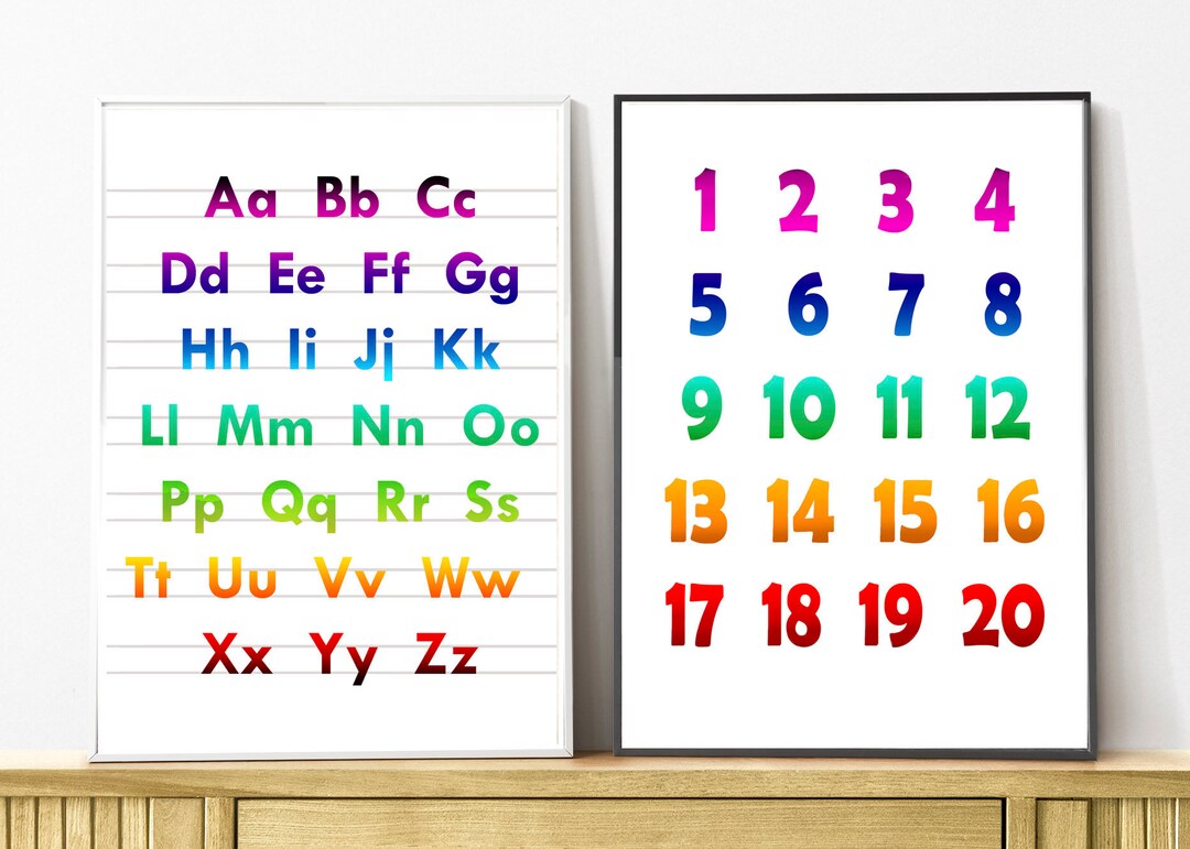 Writing Alphabet, Numbers Count to 20 Educational Printable Posters ...