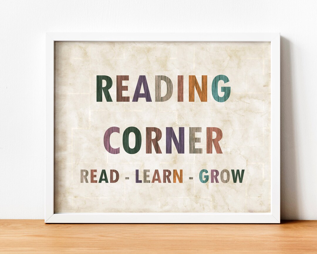 Reading Corner Sign, Let's Read Poster, Reading Nook, Boho Classroom ...