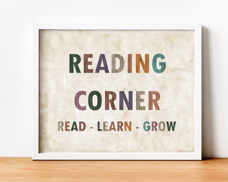 Reading Corner Sign, Let's Read Poster, Reading Nook, Boho Classroom ...