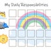 Kids Daily Responsibilities Chart, Printable Daily Routine, Chore Chart ...