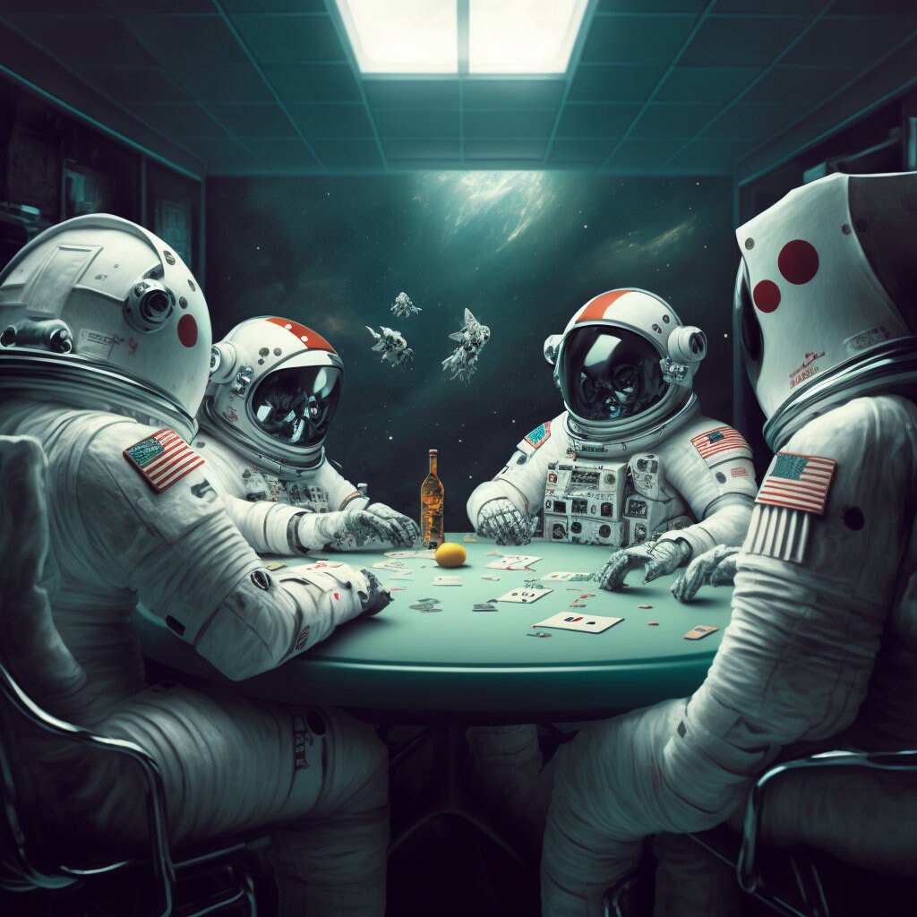 Spacemen Playing Poker Digital Download - Etsy