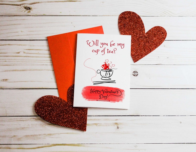 Cup of Tea Valentine's Day Card | Printable, Instant Download - Etsy