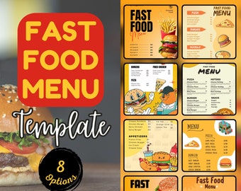 Food Menu Template Restaurant Editable Menu PDF Instant Download Food ...