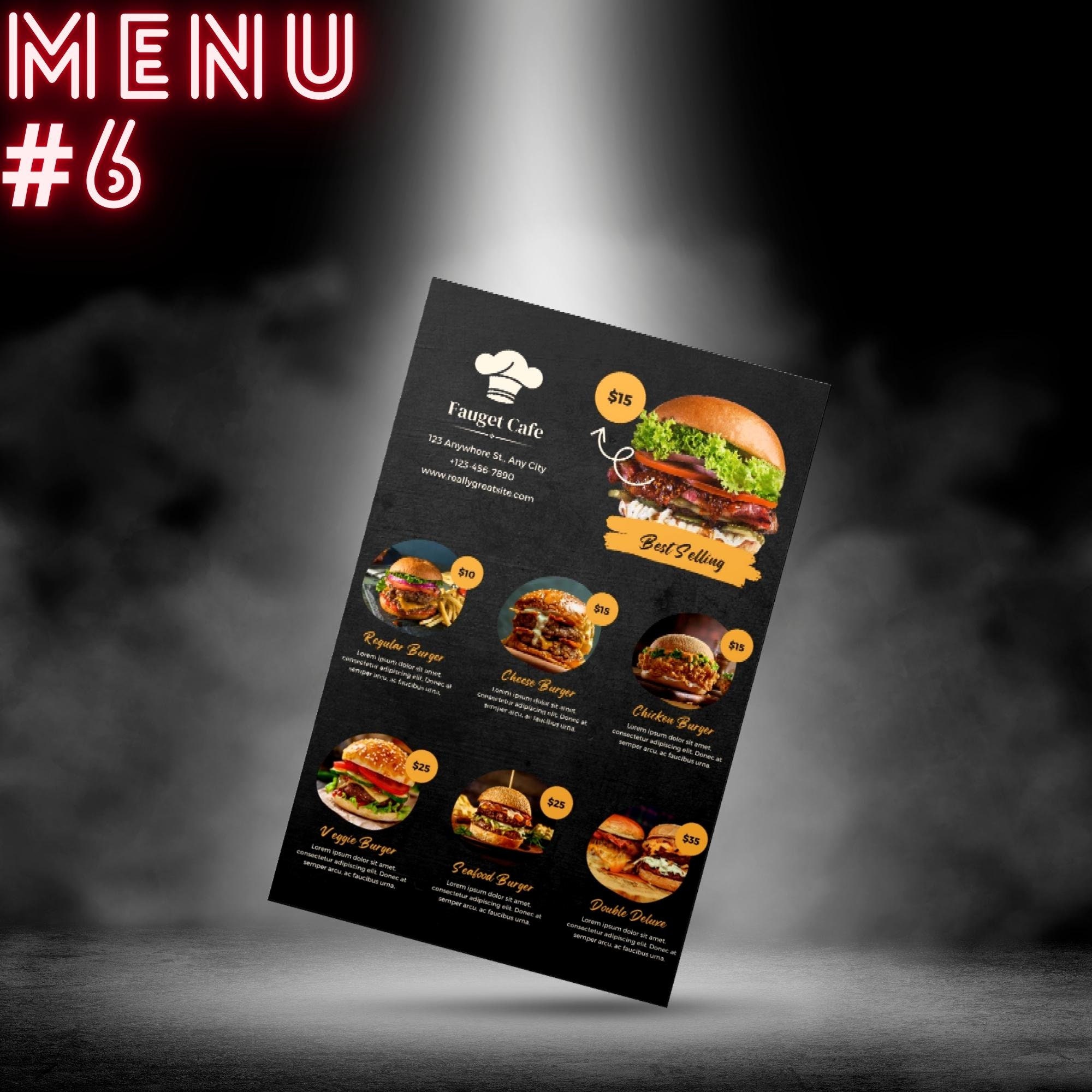 Food Menu Template Restaurant Editable Menu PDF Instant - Etsy