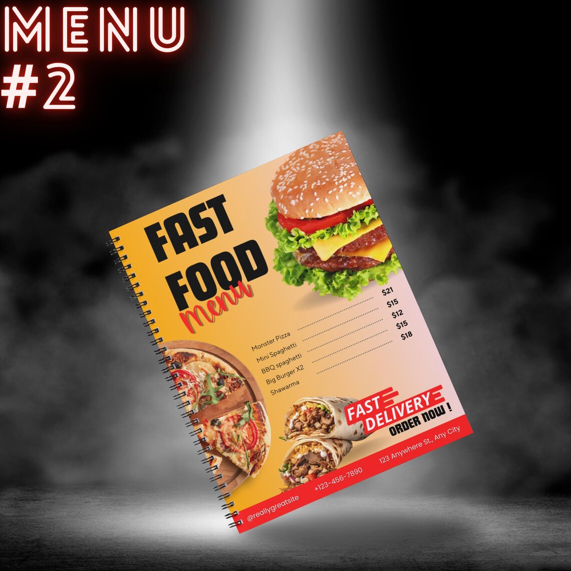 Fast Food Menu Template: Editable Restaurant Menu (PDF Instant Download ...