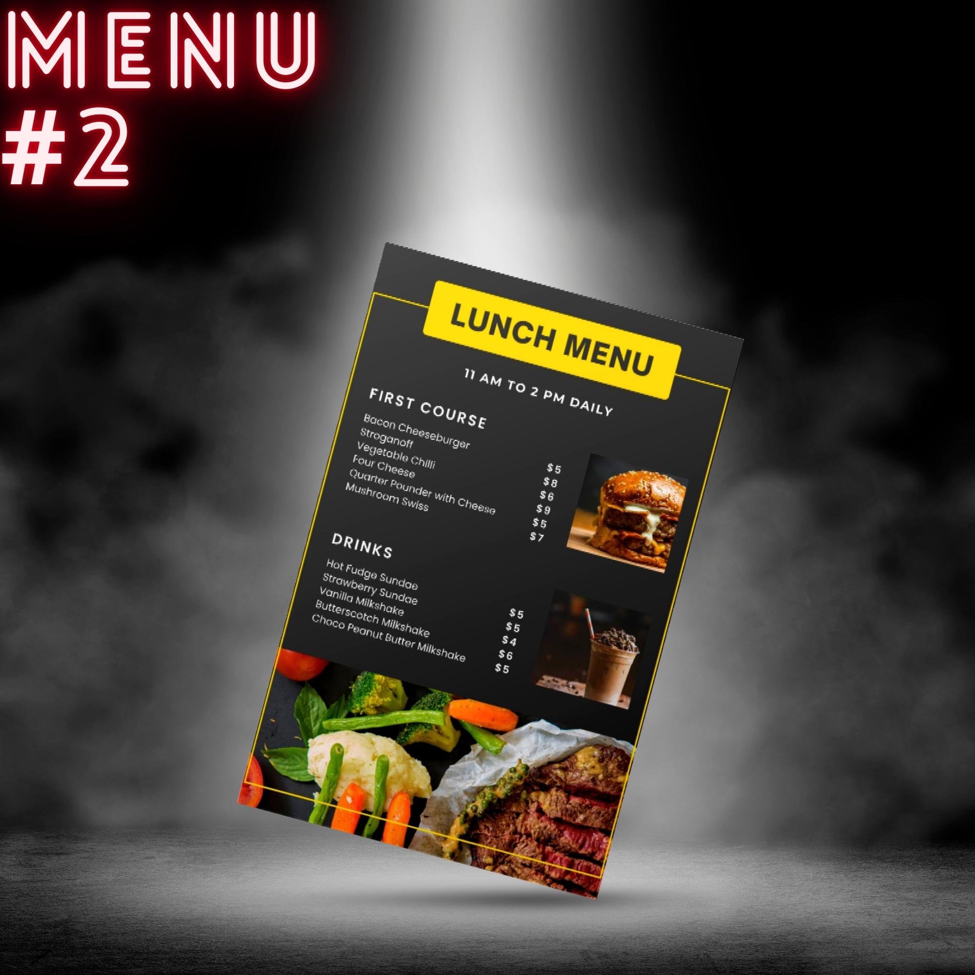 Restaurant Menu Template: Editable Food Menu Canva (PDF Download) - Etsy