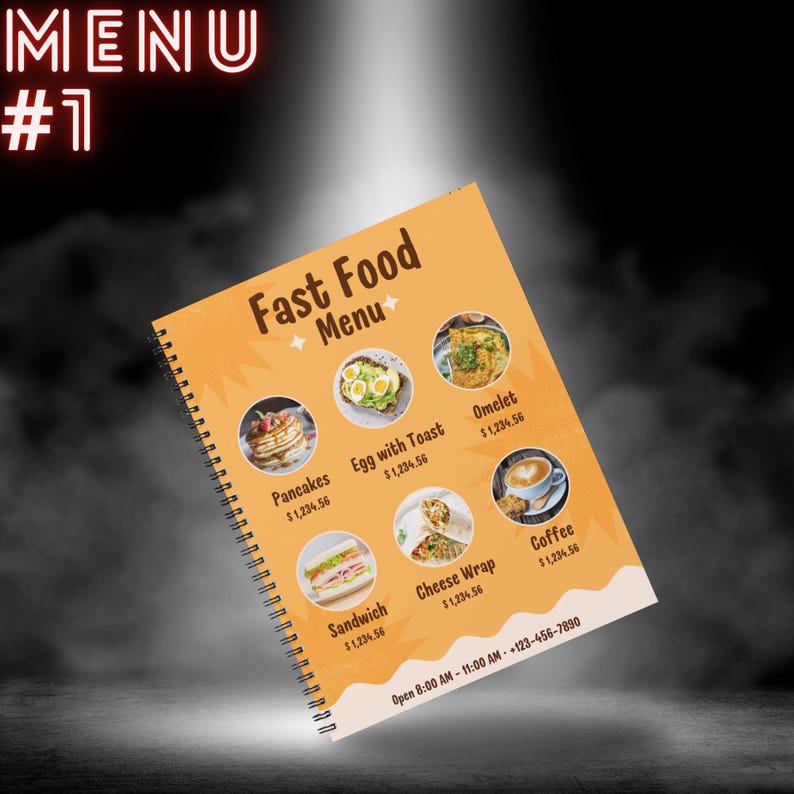 Fast Food Menu Template: Editable Restaurant Menu (PDF Instant Download ...