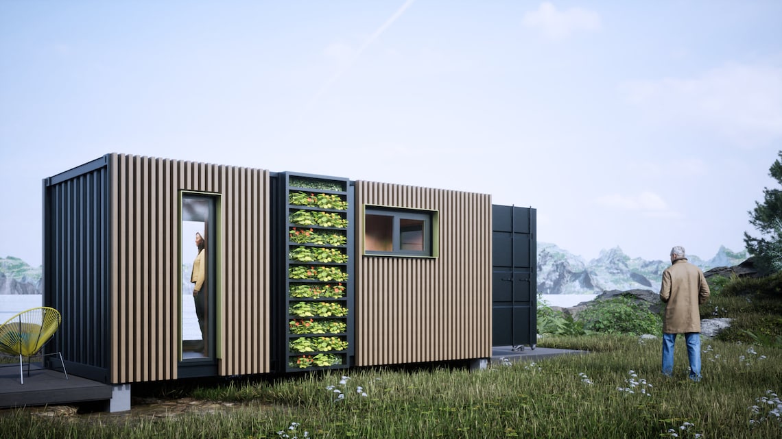 20FT Shipping Container Single Door Sleepout/studio Full Architectural ...