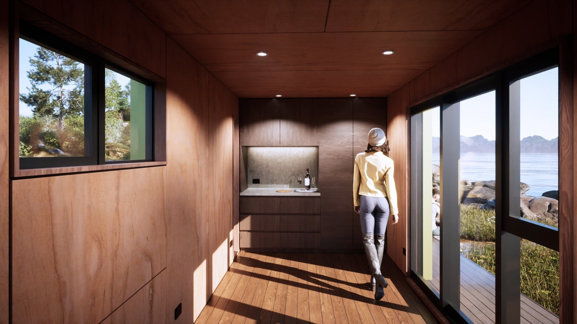 20FT Shipping Container Single Door Sleepout/studio Full Architectural ...