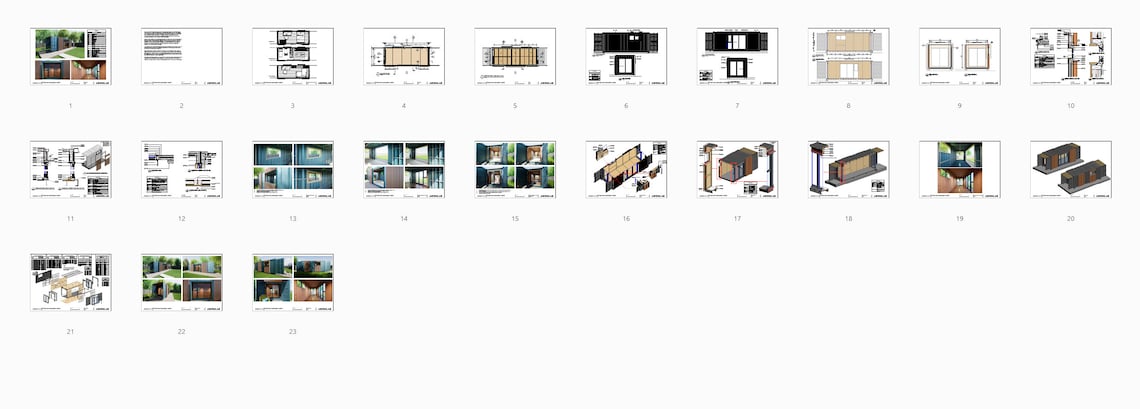 20FT Shipping Container Sleepout/studio - Full Architectural Plans - Etsy