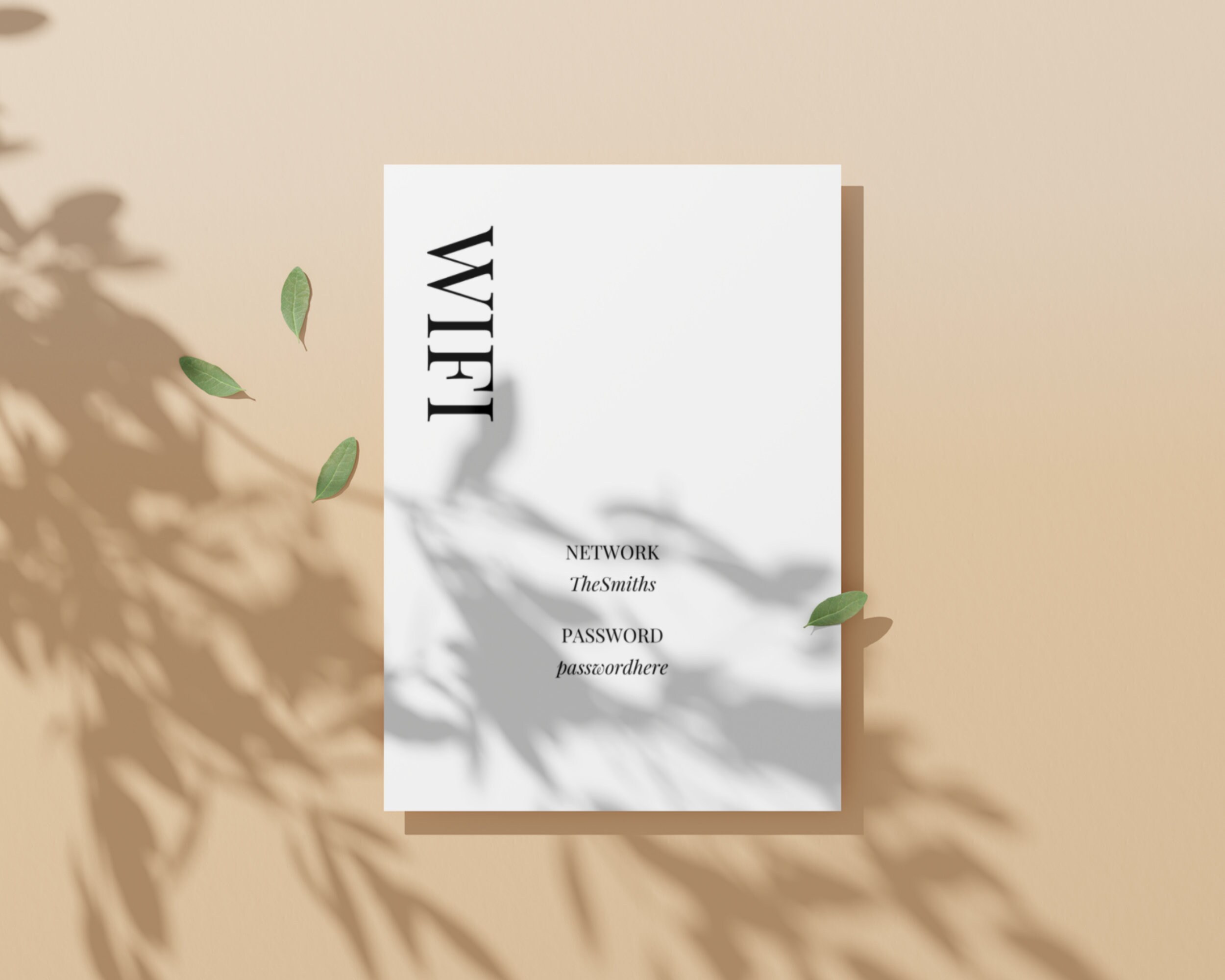 Editable Wifi Password Card, Wifi Password Sign, Airbnb Wifi, Ready to ...